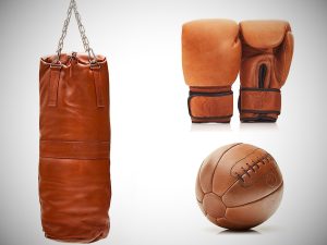 Modest Vintage Player Pro Deluxe tan Leather Boxing Package - GrumpyFoot
